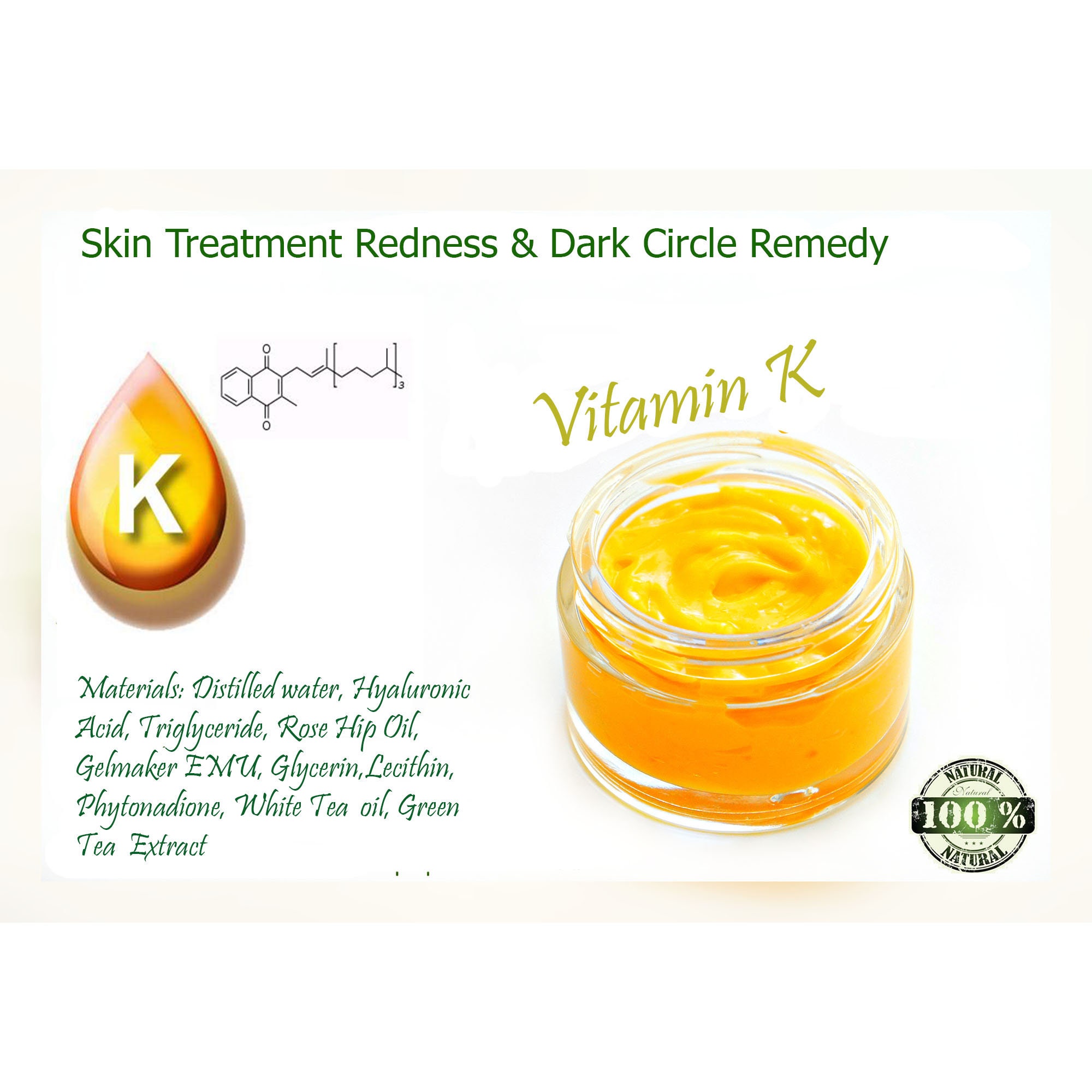 Vitamin K Skin Treatment Redness And Dark Circle Remedy Etsy