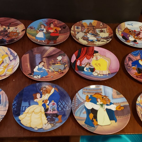Beauty and the Beast Collection Plates - Etsy