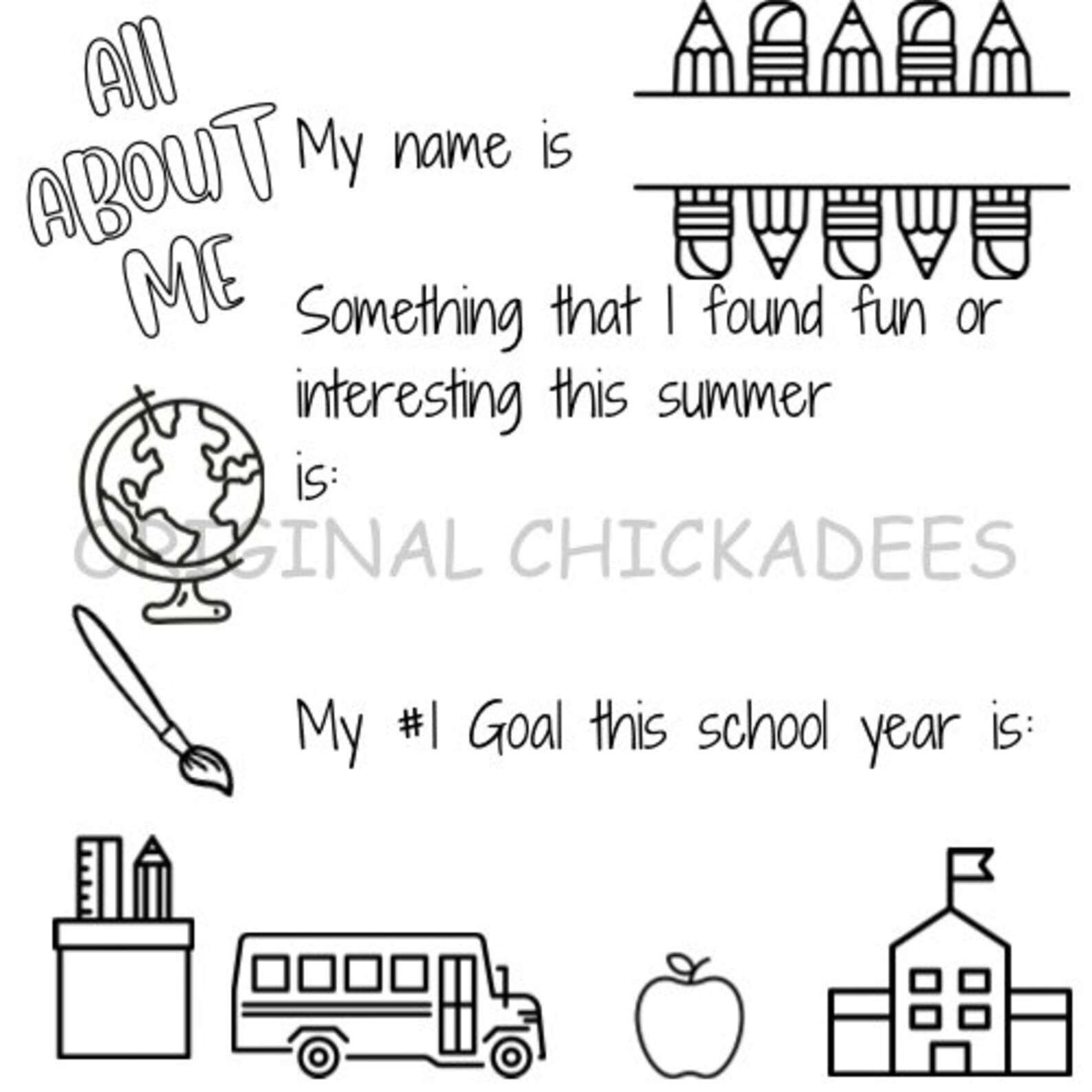 First Day of School Coloring Sheet . Editable Coloring Sheet. Editable ...