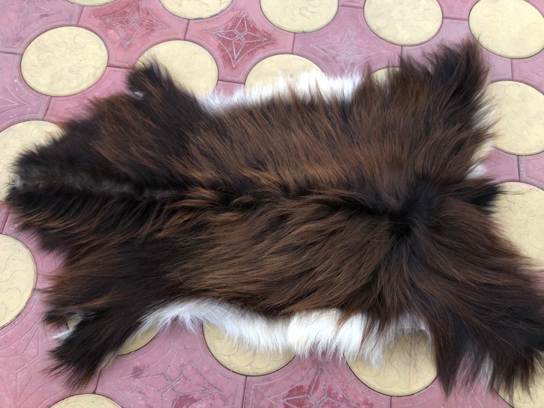 Real Caucasian mountain goat fur pelt as shaggy rug shag fur | Etsy