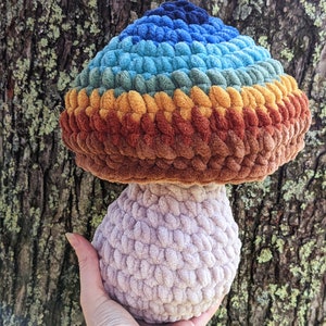 Rainbow Mushroom Pillow, Stuffie, Plushie, Boho Chic Decor for Living ...