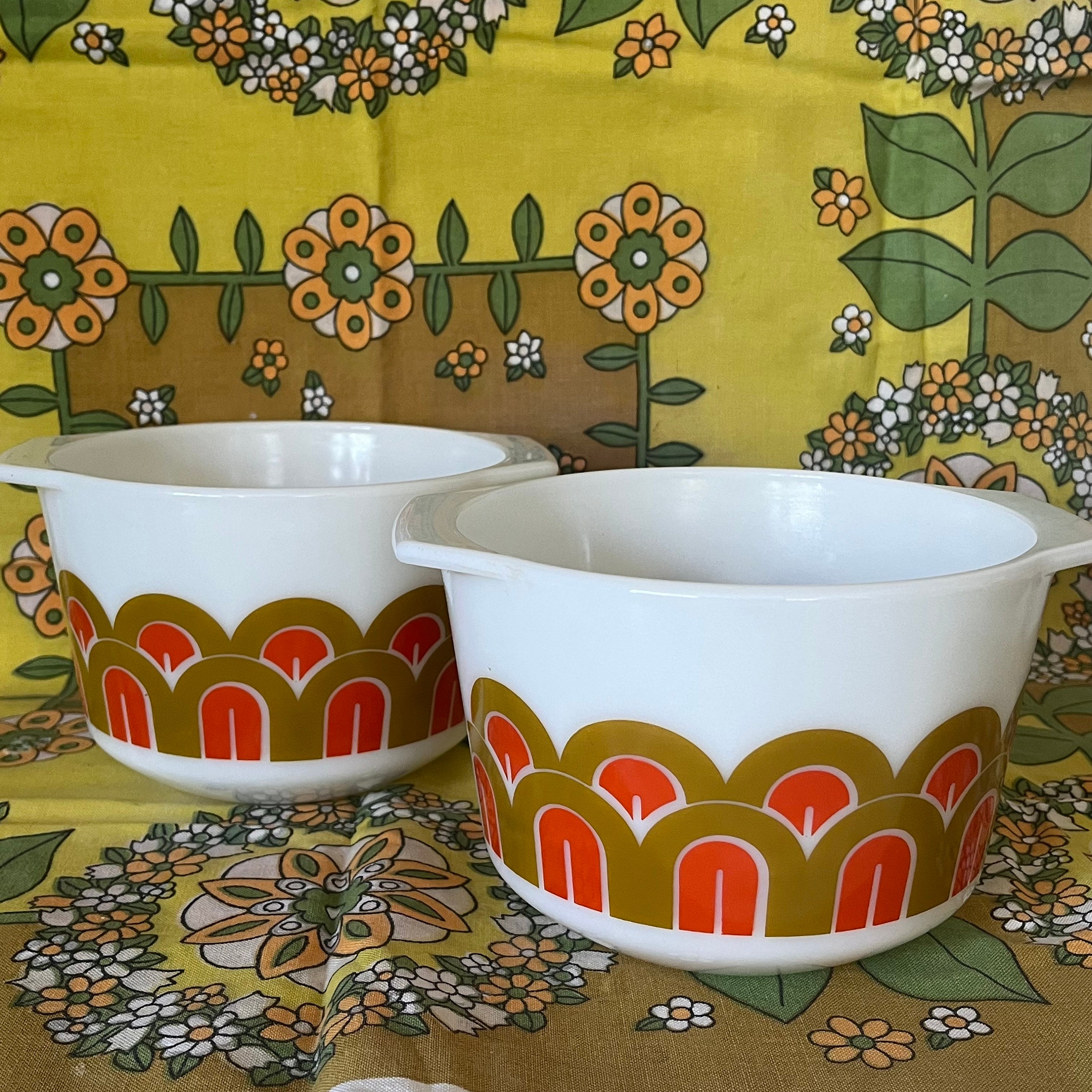 2x Vintage 1971 Pyrex Arches/ Fish Scales Straight-sided Mixer - Etsy