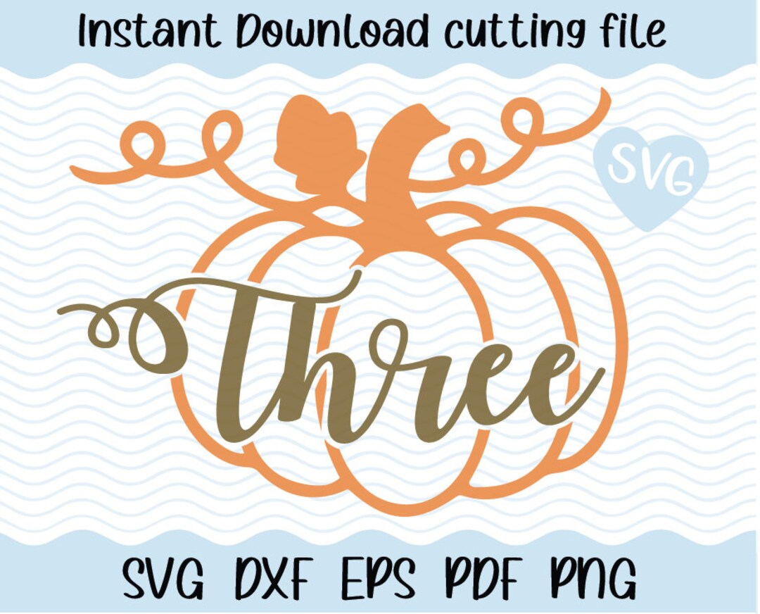 Three Pumpkin SVG Eps Dxf Pdf Png Decal INSTANT DOWNLOAD - Etsy