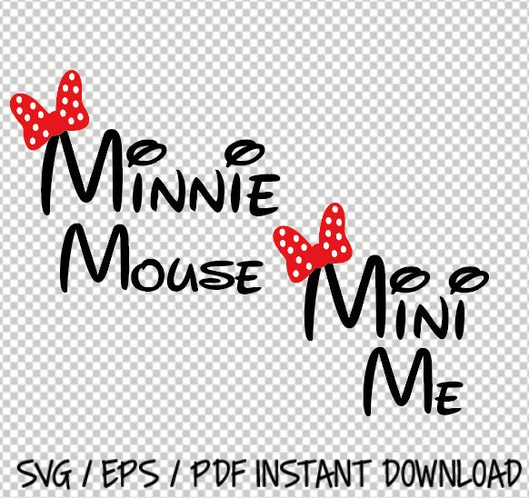 Minnie mouse mini me file Cricut SVG eps pdf decal INSTANT | Etsy