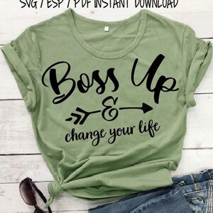 Boss up and Change Your Life File Cricut SVG Decal INSTANT - Etsy