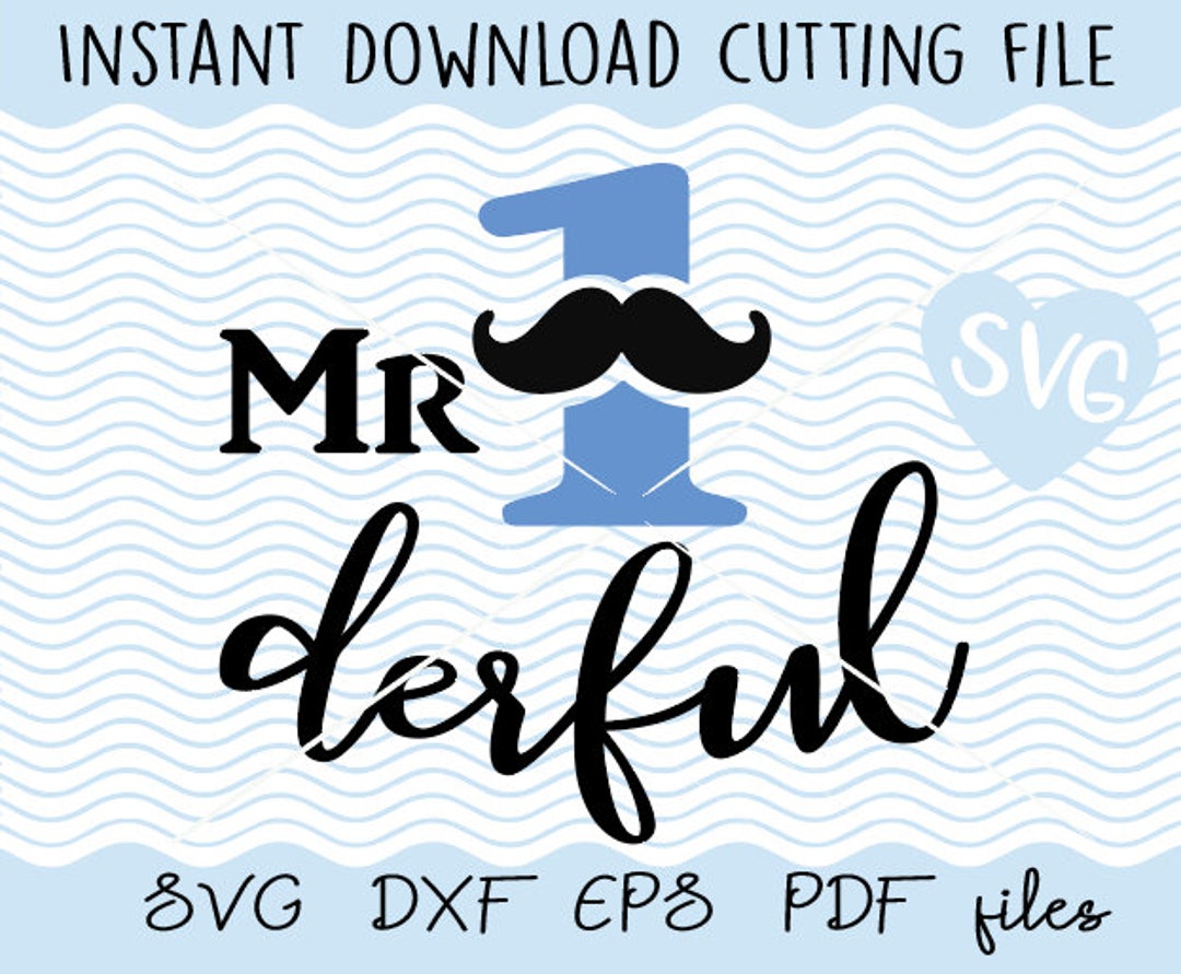 Mr One Derful 1st Birthday SVG Instant Download Cut File Cricut - Etsy