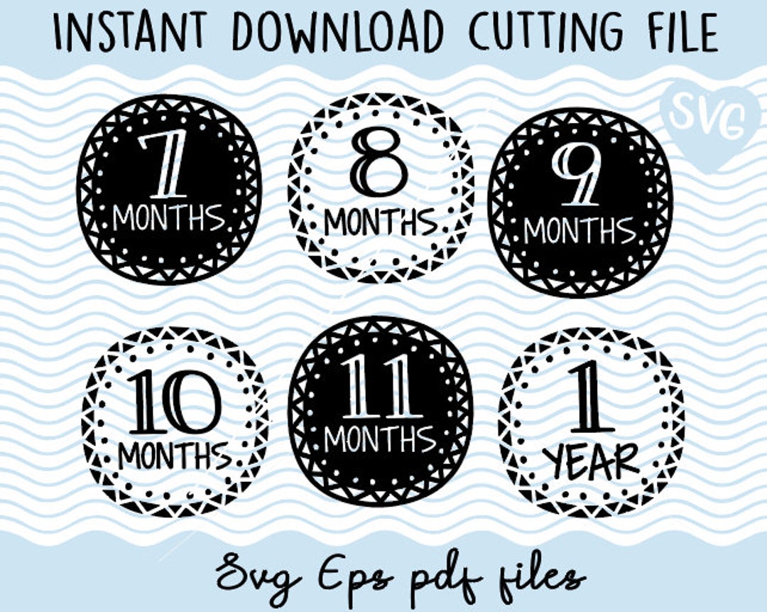 Baby Month Milestones 6 12 Months Bundle SVG EPS PDF - Etsy