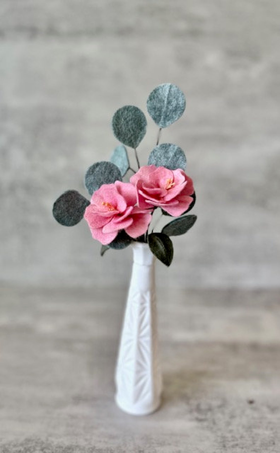 Felt Flower Bouquet, Felt Eucalyptus, Felt Greenery,felt Bouquet, Felt ...