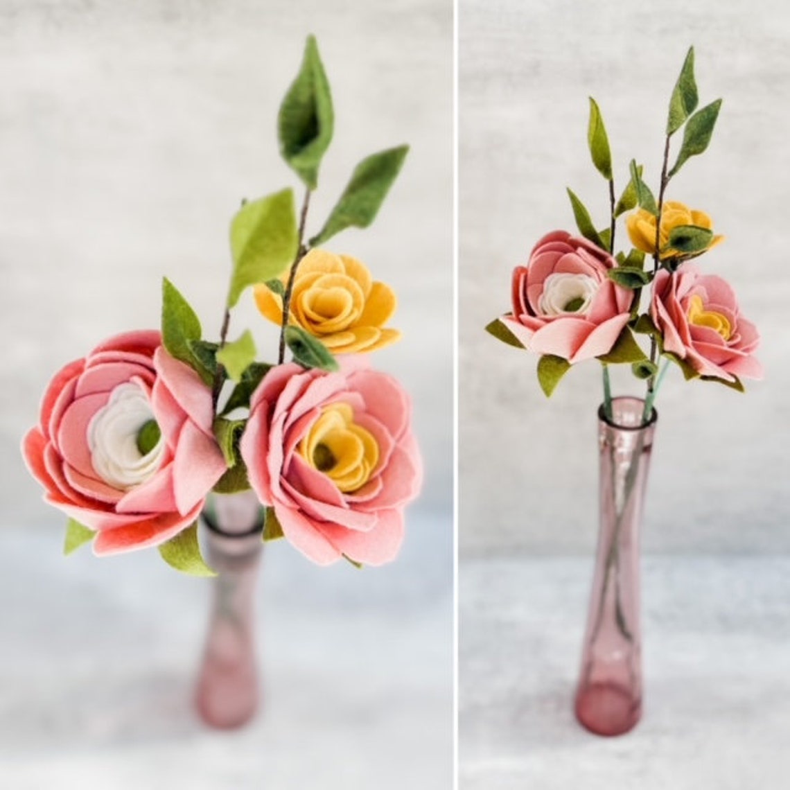 BEAUTIFUL BLOOM, Felt Bouquet, Felt Flowers, Flower Bouquet, Felt ...