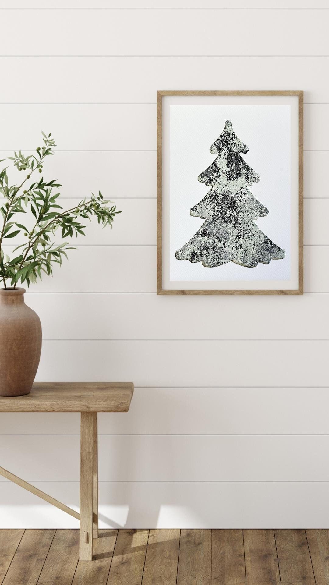 Modern Christmas Wall Art, Evergreen Tree Art,evergreen Tree Painting ...