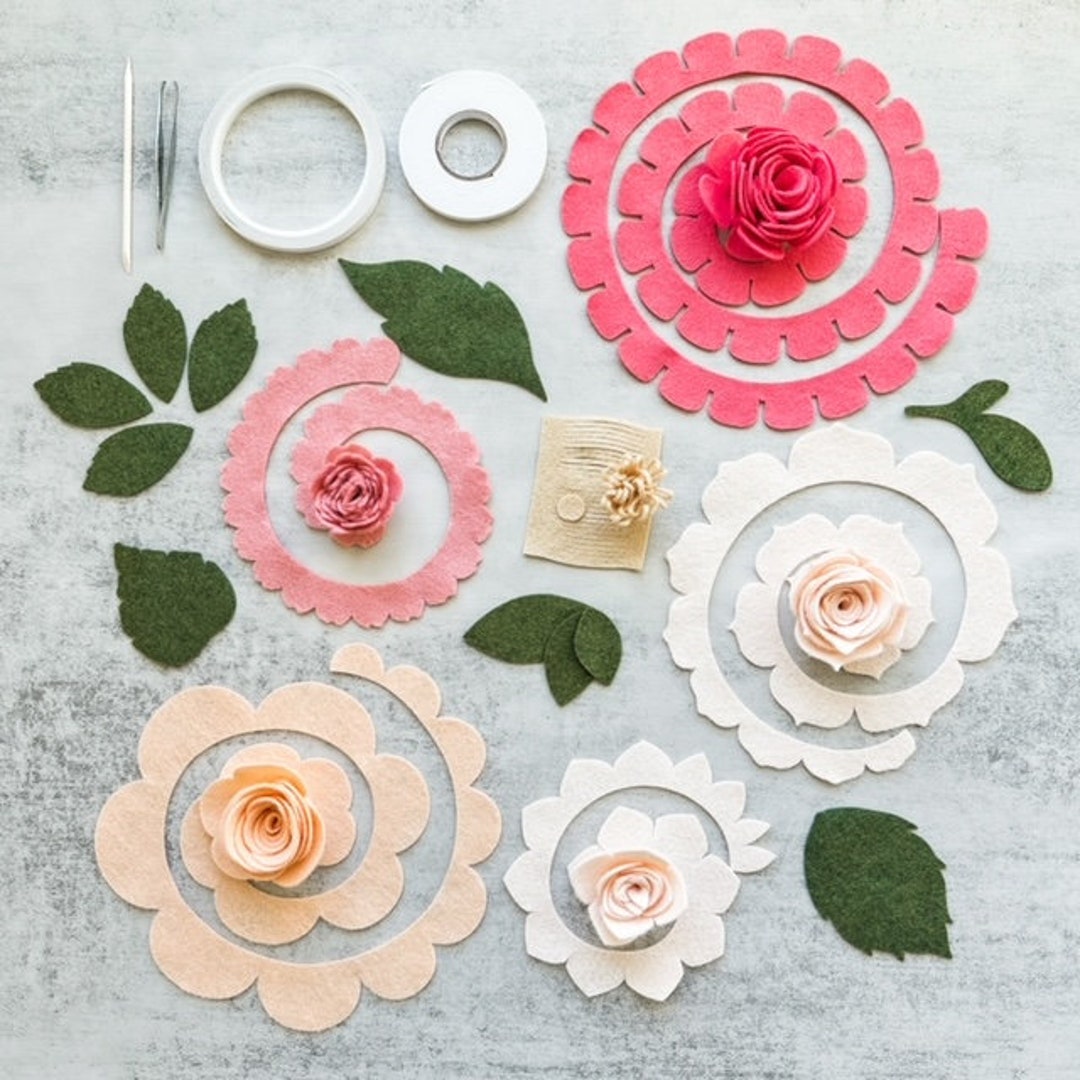 Kids Craft Kit, NO HOT GLUE Needed, Felt Flower Kit,kids Felt Flower ...