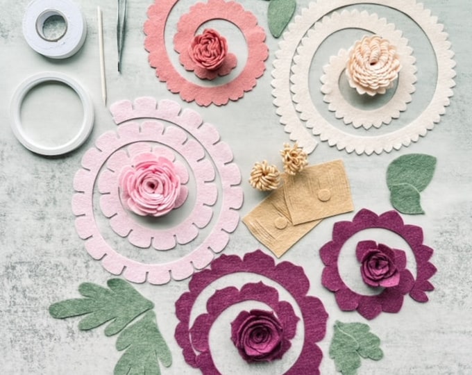 Flower Craft Kit for Kids, Kids Craft Kit, NO HOT GLUE, Felt Flower Kit ...