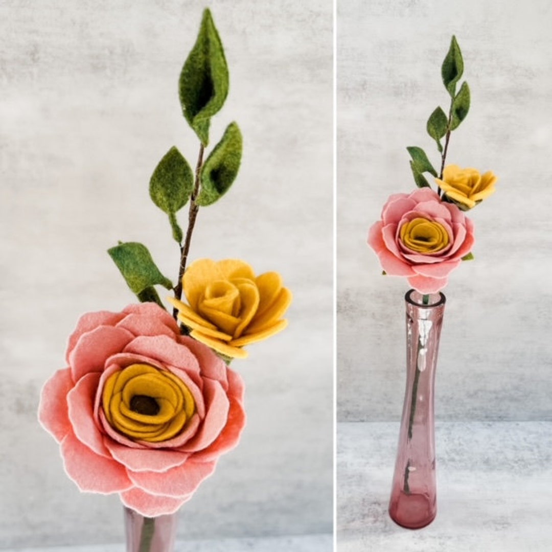 BEAUTIFUL BLOOM, Felt Bouquet, Felt Flowers, Flower Bouquet, Felt ...