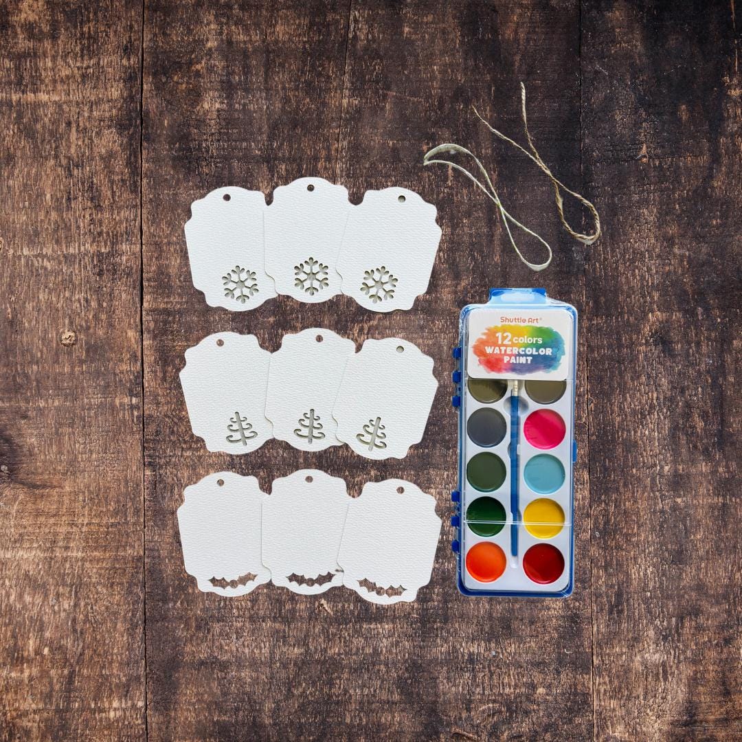 Holiday Gift Tag Painting Kit,diy Watercolor Kit,craft Kit,adult Craft ...