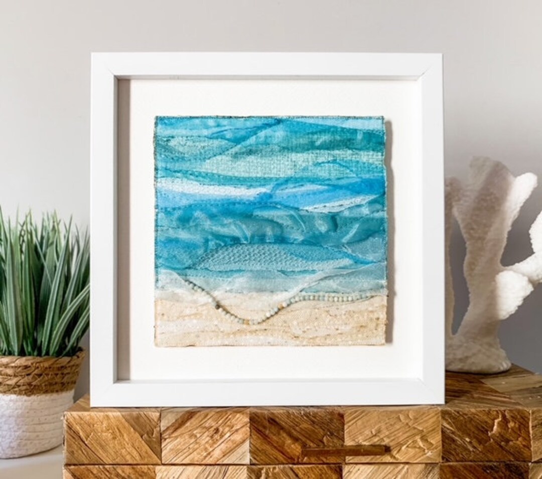 Fabric Landscape Art, Abstract Fabric Art, Textile Art, Ocean, Fabric ...