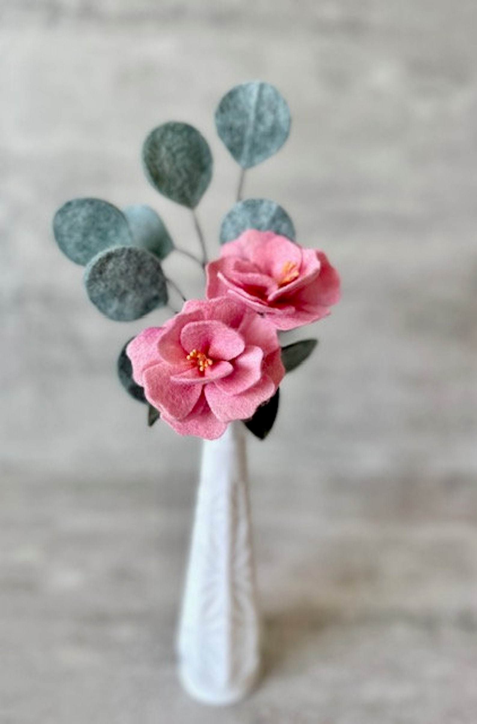 Felt Flower Bouquet, Felt Eucalyptus, Felt Greenery,felt Bouquet, Felt ...