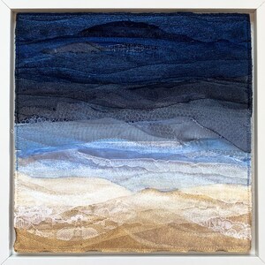 Fabric Landscape Art,abstract Fabric Art,textile Art, Ocean,fabric Art ...
