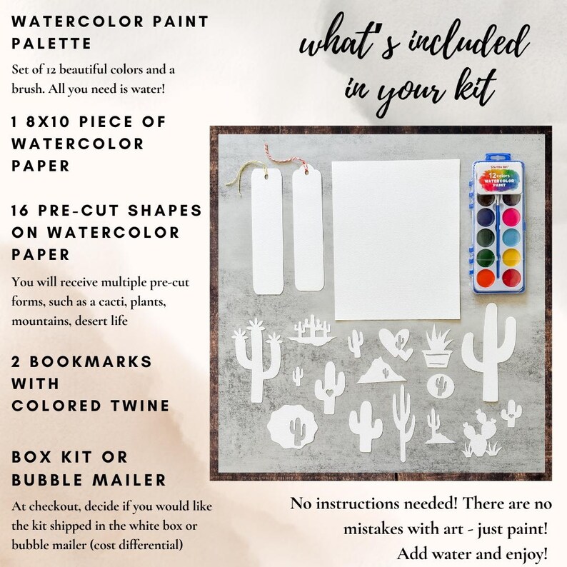Desert Life Watercolor Kit,diy Watercolor Kit,cactus Theme Gift ...