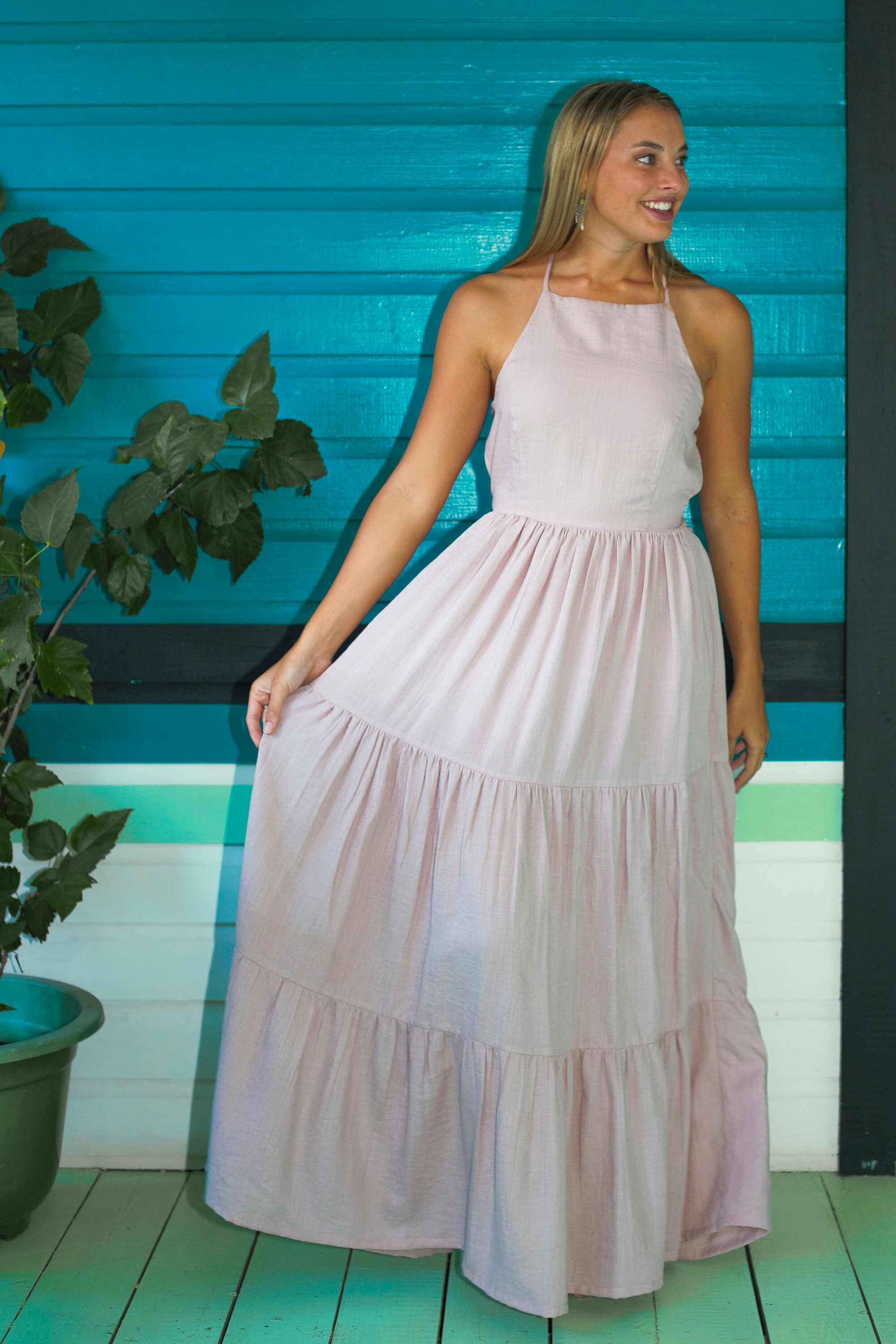 Aurora Maxi Dress | Linen Dress | Open Back Dress | Summer Dress ...