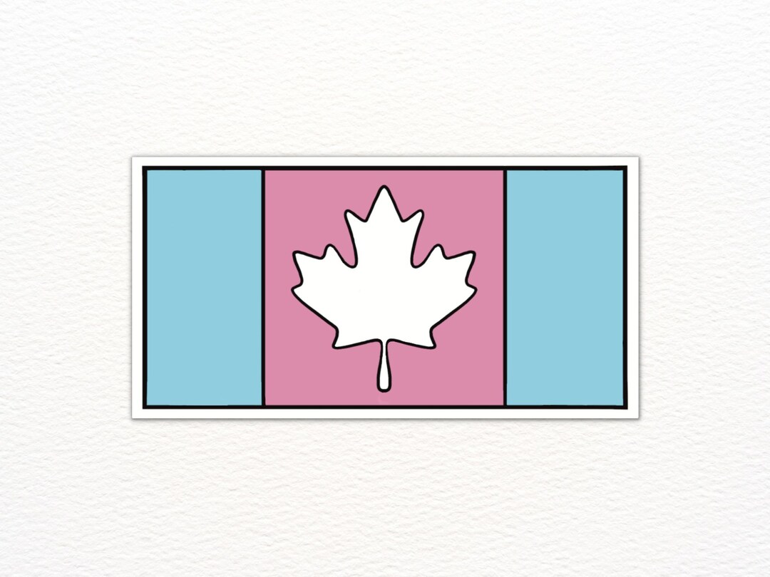 Transgender Pride Flag Canadian Flag Die-cut Sticker Decal for Laptop ...