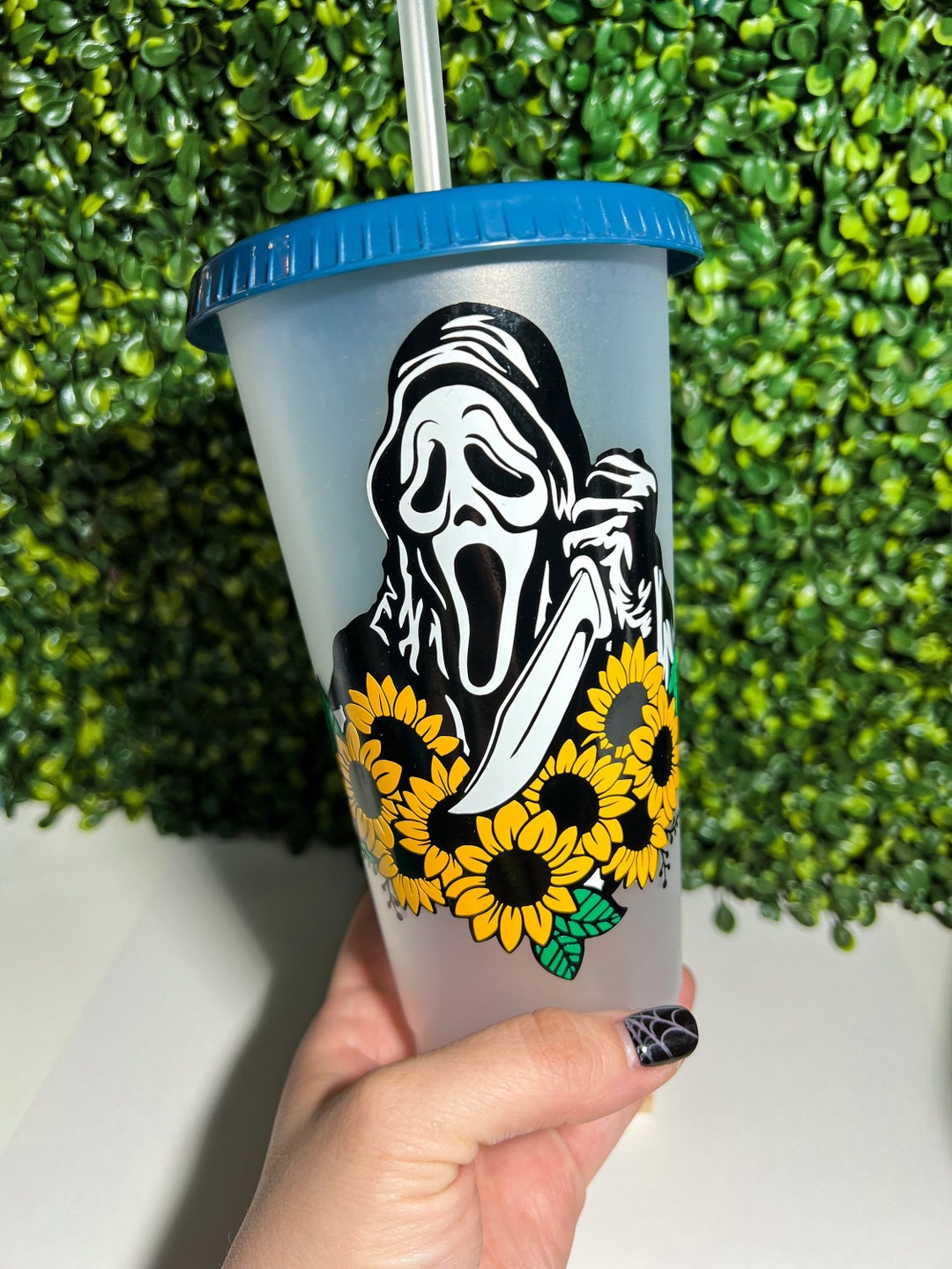 Sunflower Ghostface Cold Cup Tumbler Reusable Cold Cup - Etsy