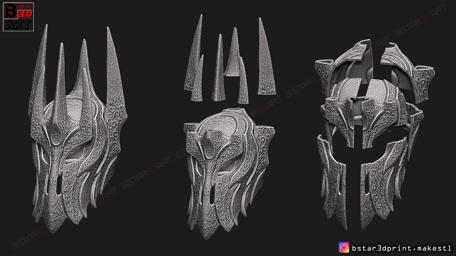 Sauron Helmet Lord Of The Rings 3D print model Digital | Etsy