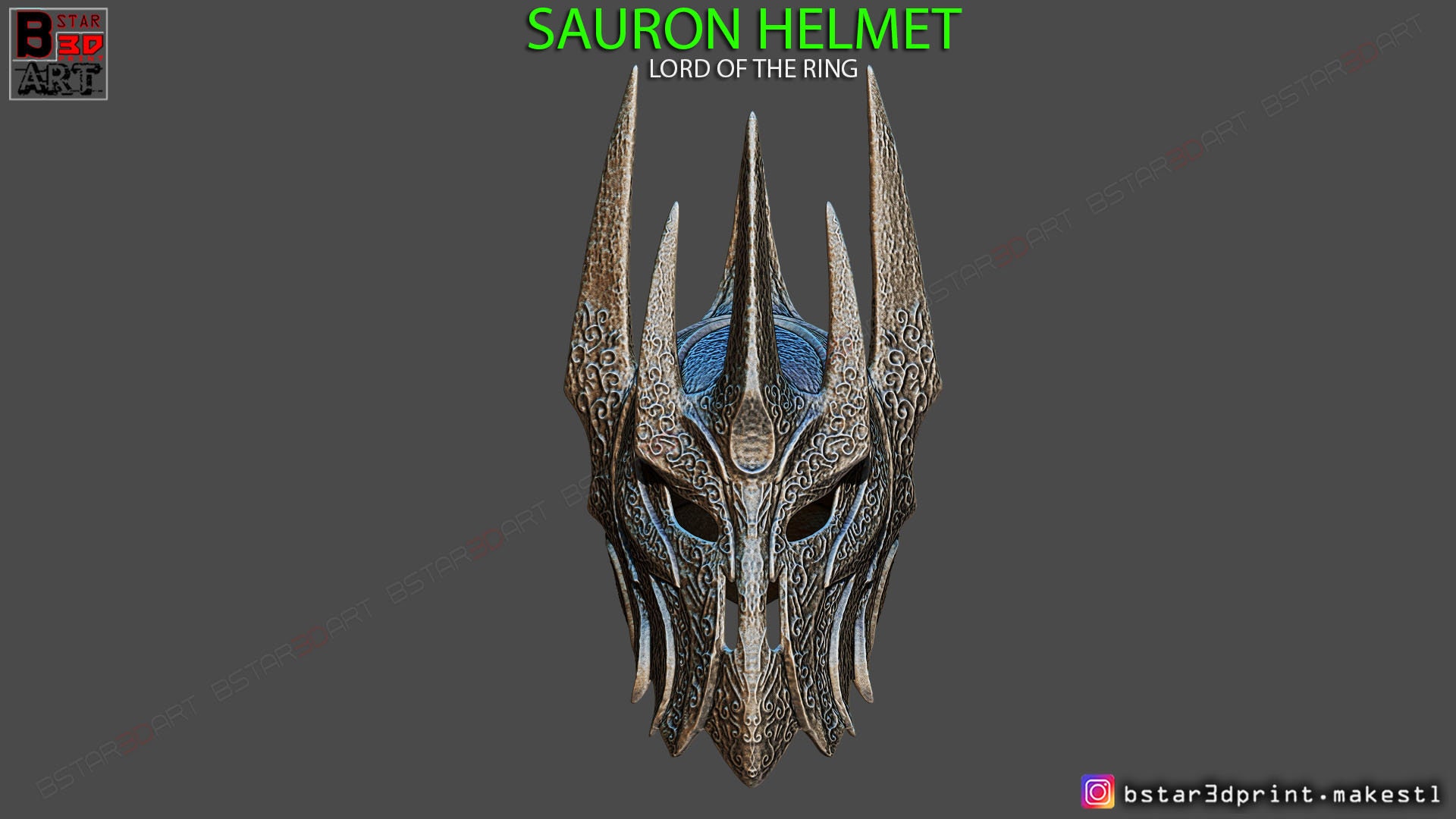 Sauron Helmet Lord Of The Rings 3D print model Digital | Etsy