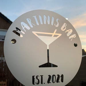 Window Bar Sticker Frosted Glass Sign Vinyl Home Cocktail Beer Fridge ...