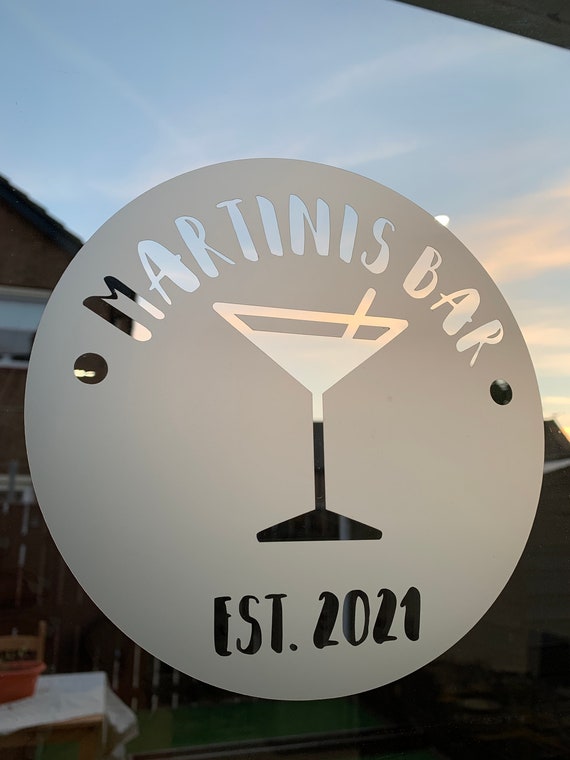 Window Bar Sticker Frosted Glass Sign Vinyl Home Cocktail Beer - Etsy