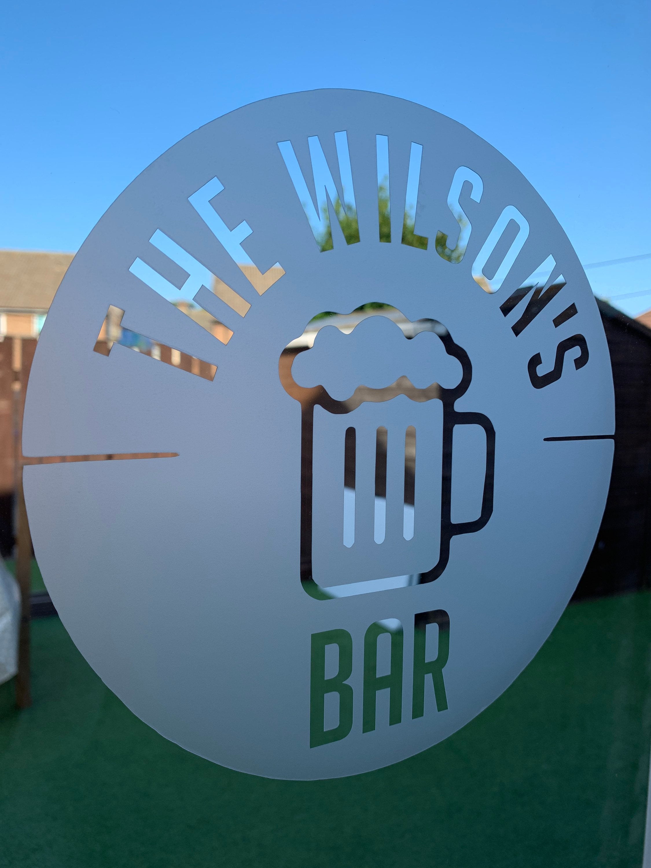 Window Bar Sticker Frosted Glass Sign Vinyl Decal Home - Etsy UK