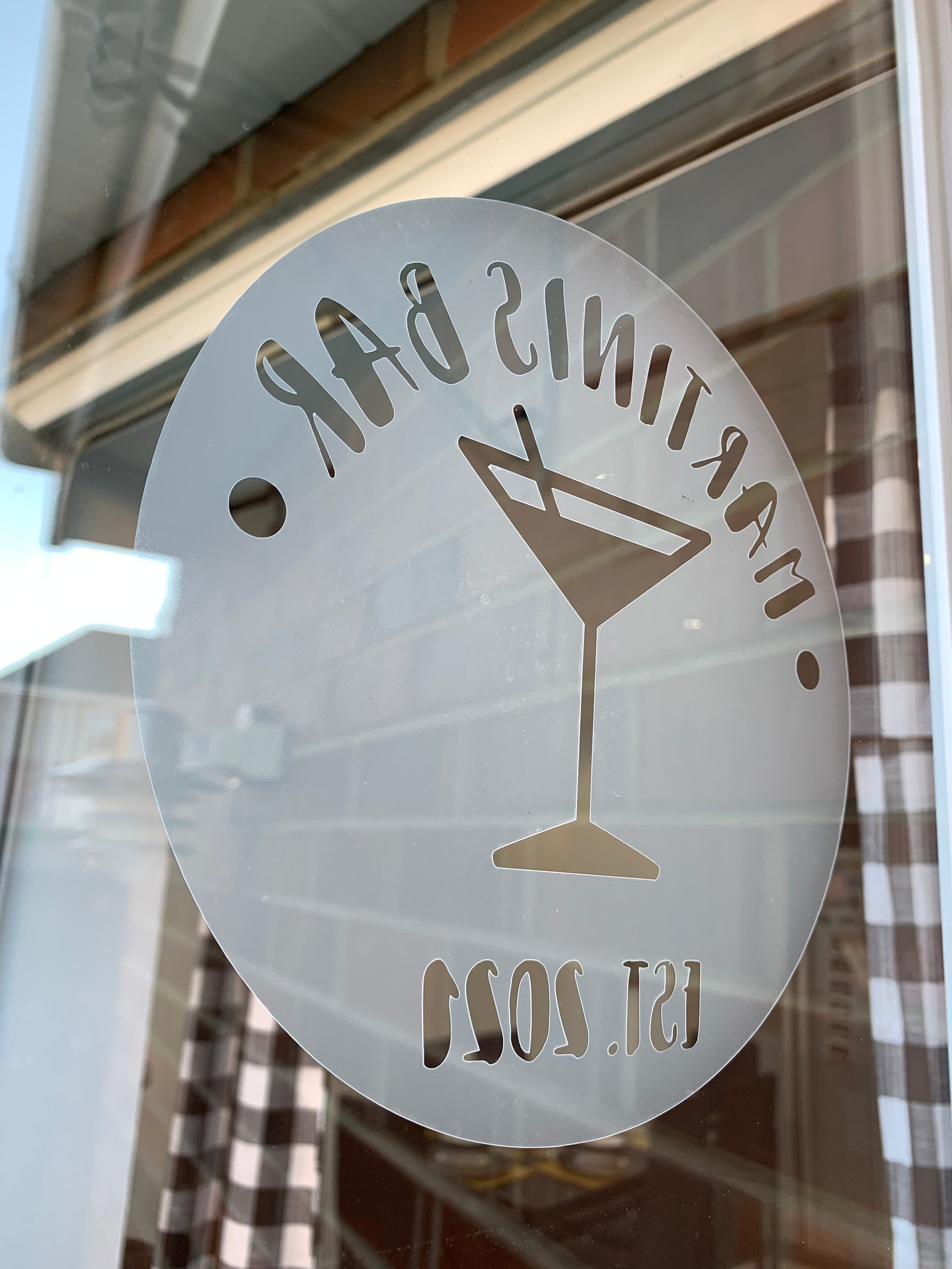 Window Bar Sticker Frosted Glass Sign Vinyl Home Cocktail Beer | Etsy
