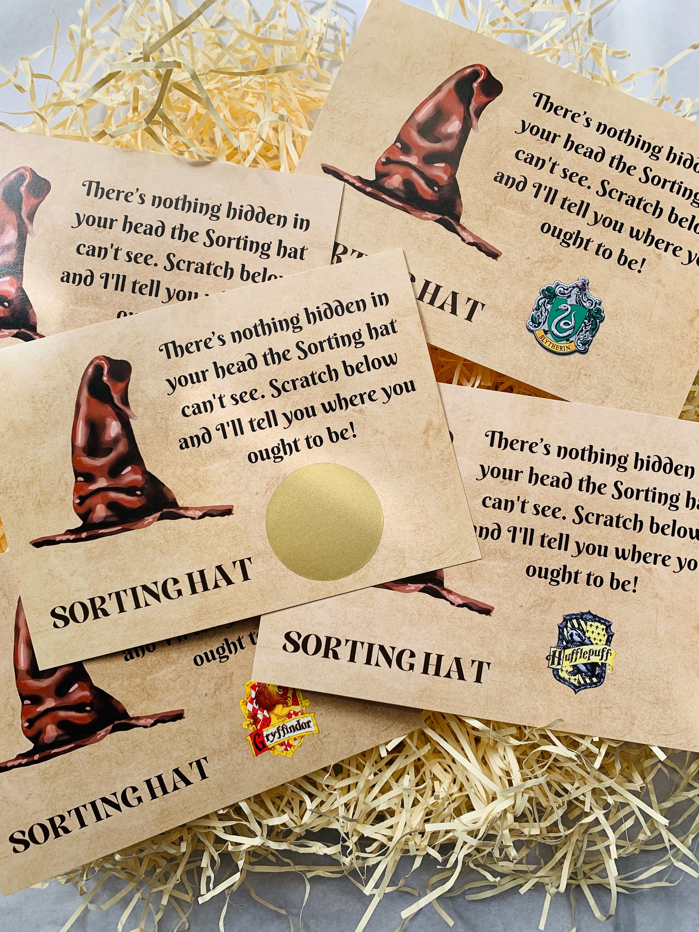 Harry Potter Inspired Sorting Hat Scratch Card Hogwarts Hen Do Game ...