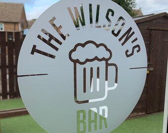 Window Bar Sticker Frosted Glass Sign Vinyl Home Cocktail Beer - Etsy