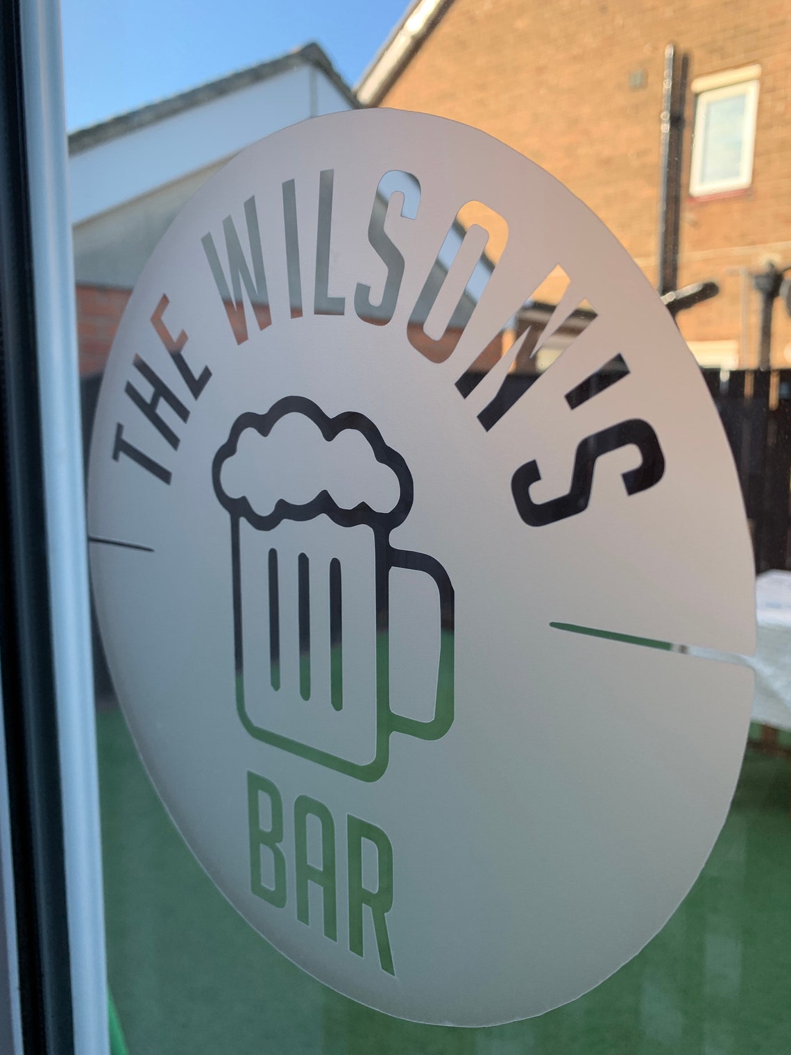 Window Bar Sticker Frosted Glass Sign vinyl Decal Home | Etsy