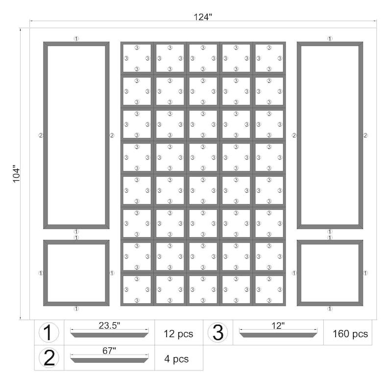 Square Grid Wall Molding Kit or Digital Plan – Elegant Geometric Panel ...