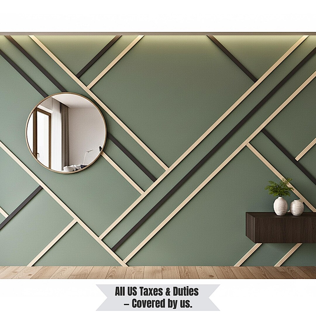 Modern DIY Wall Molding Kit or Download | Crisscross Geometric Layout ...