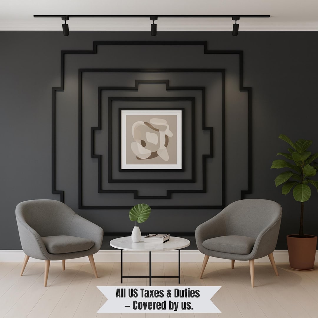 Custom Stepped Square Wall Molding Kit or Printable Plan | Symmetrical ...