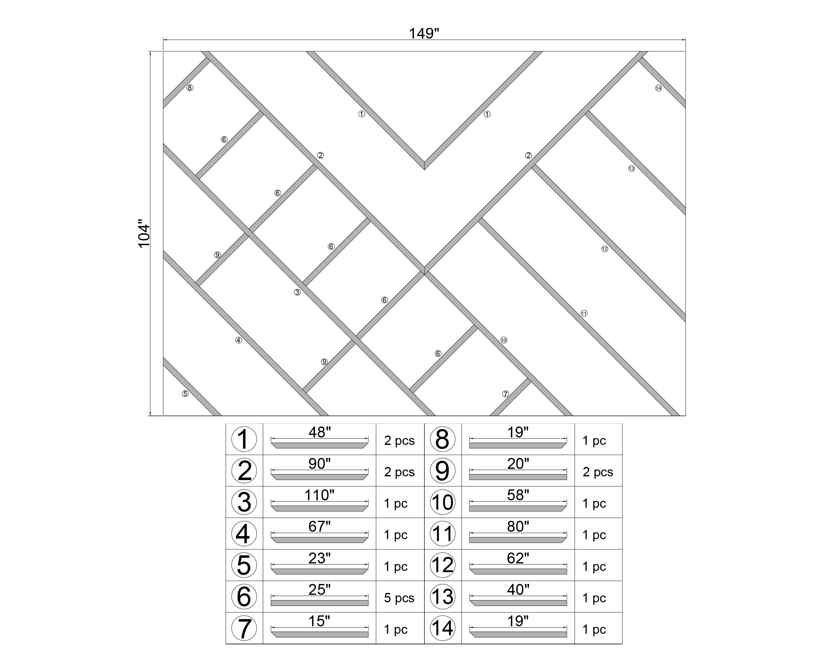 Diagonal Wall Panel Molding Kit or Printable Plan | Bold Framed Trim ...