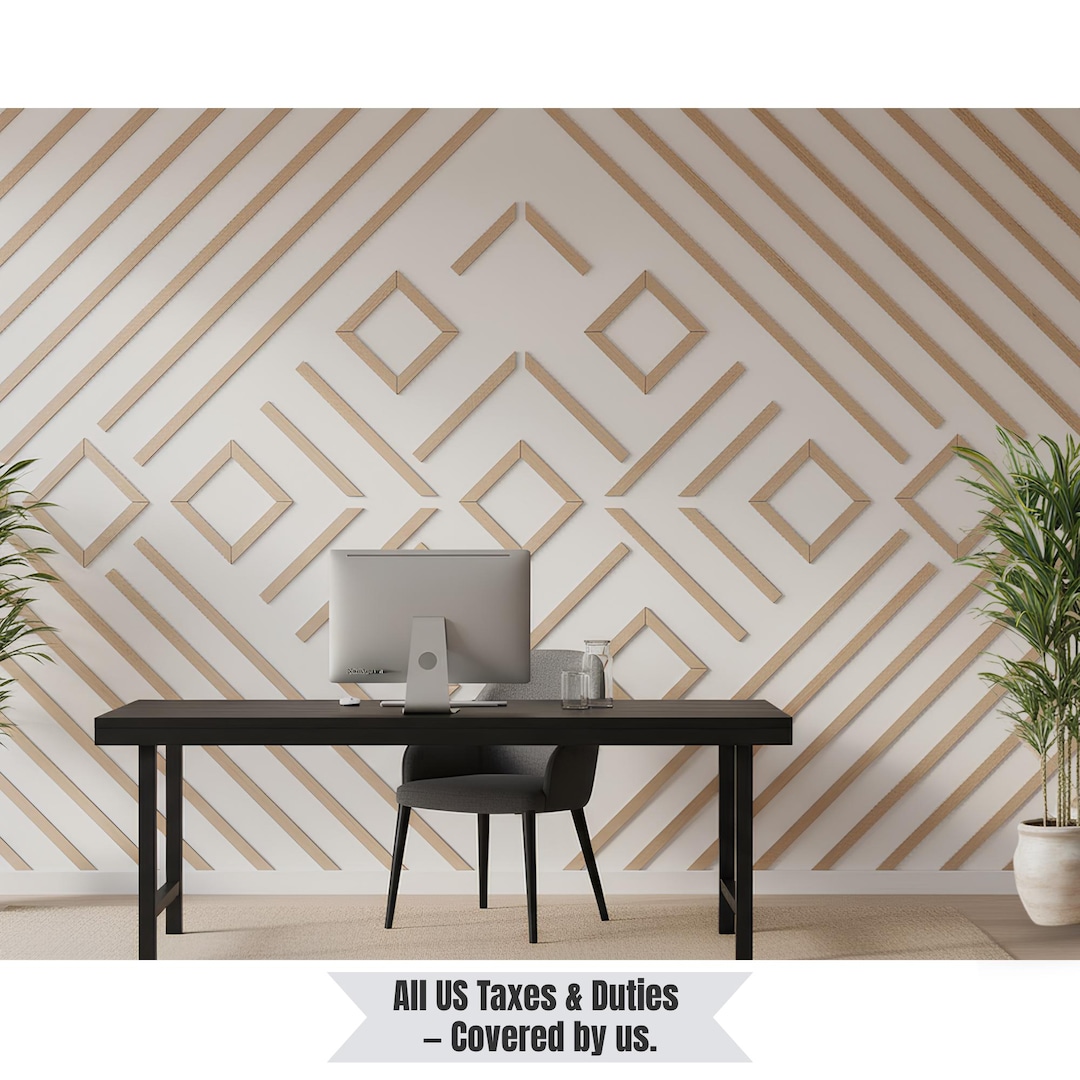 Geometric Accent Wall Molding Plan or Blueprint | Easy Install DIY Wall ...