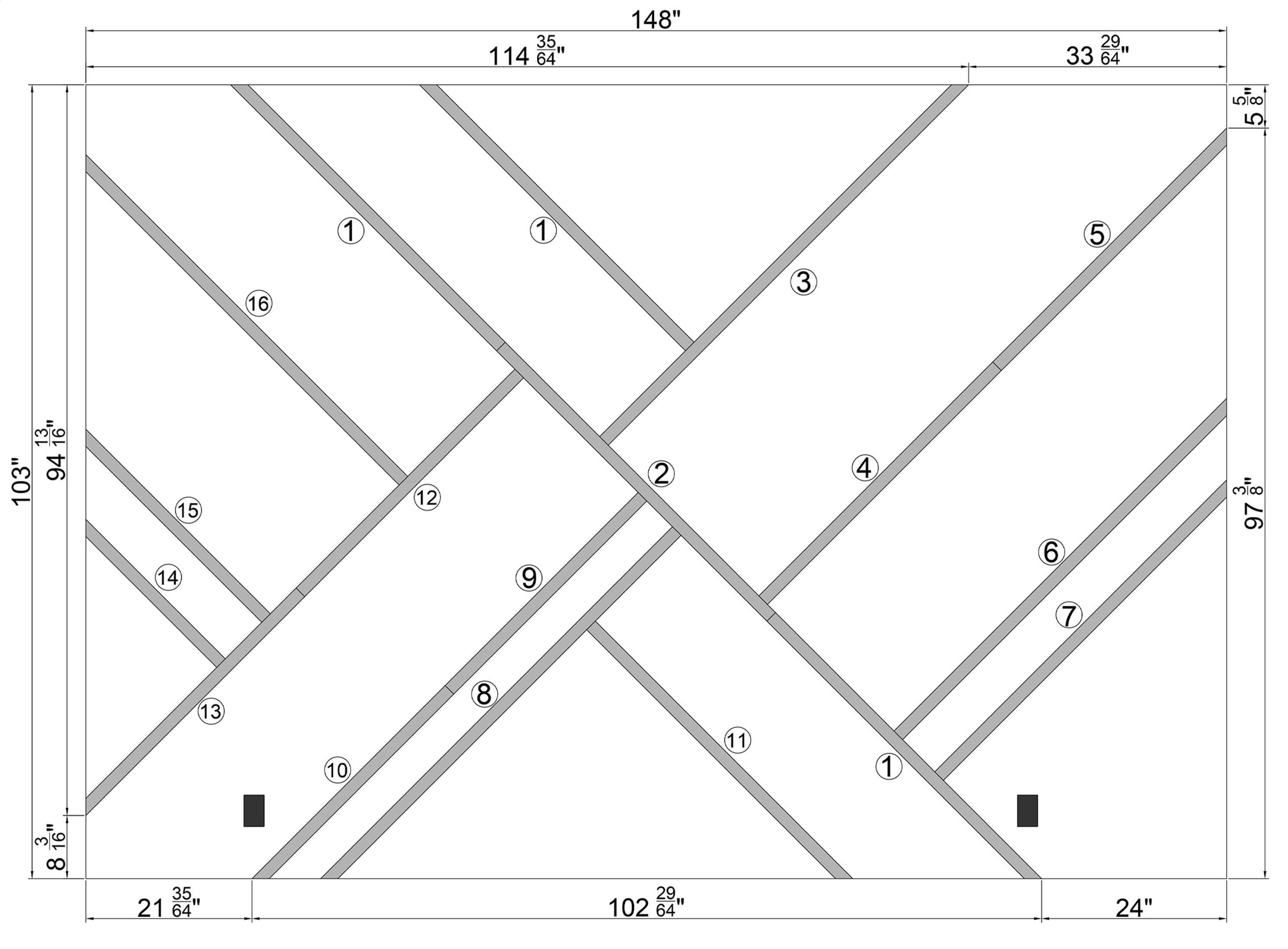 Angled Wall Molding Kit or Printable Layout | Polystyrene Trim With ...