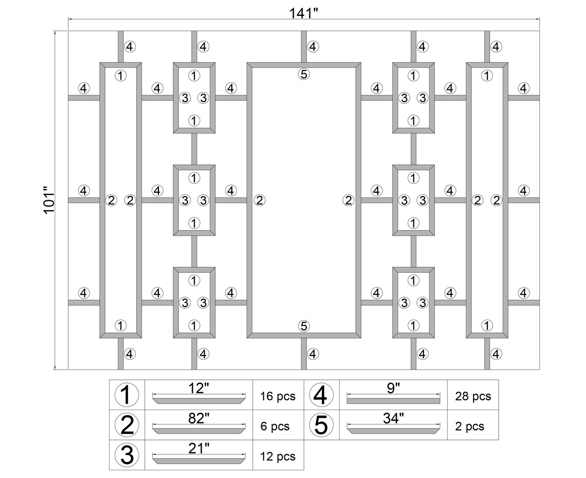 Modern Framed Wall Trim Kit or Printable Layout | Rectangular Panel ...