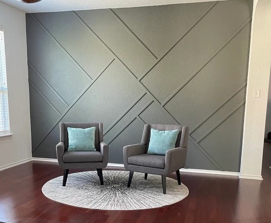 Angled Wall Molding Kit or Printable Layout | Polystyrene Trim With ...