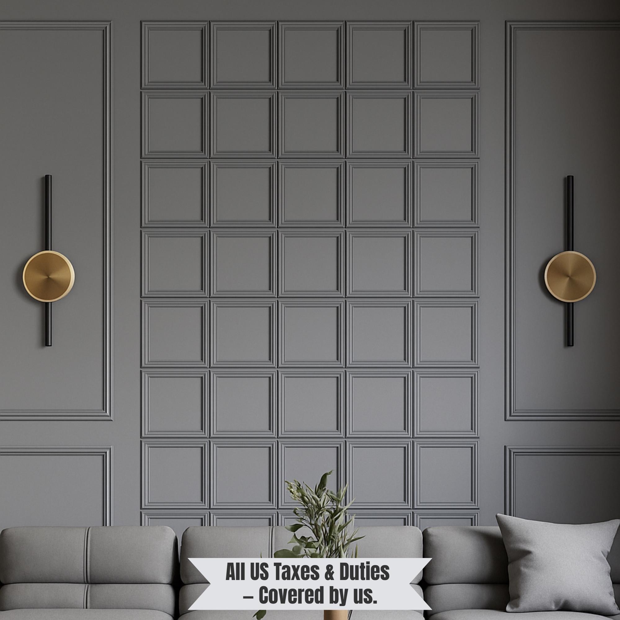 Square Grid Wall Molding Kit or Digital Plan – Elegant Geometric Panel ...
