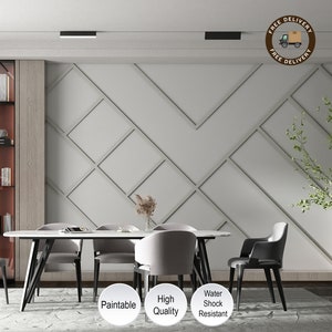 Diagonal Wall Panel Molding Kit or Printable Plan | Bold Framed Trim ...