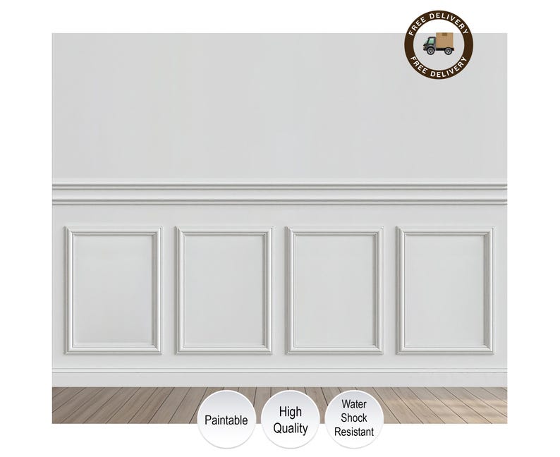Wainscoting Wall Panel Molding Full Kit – Elegant Interior Trim Design ...