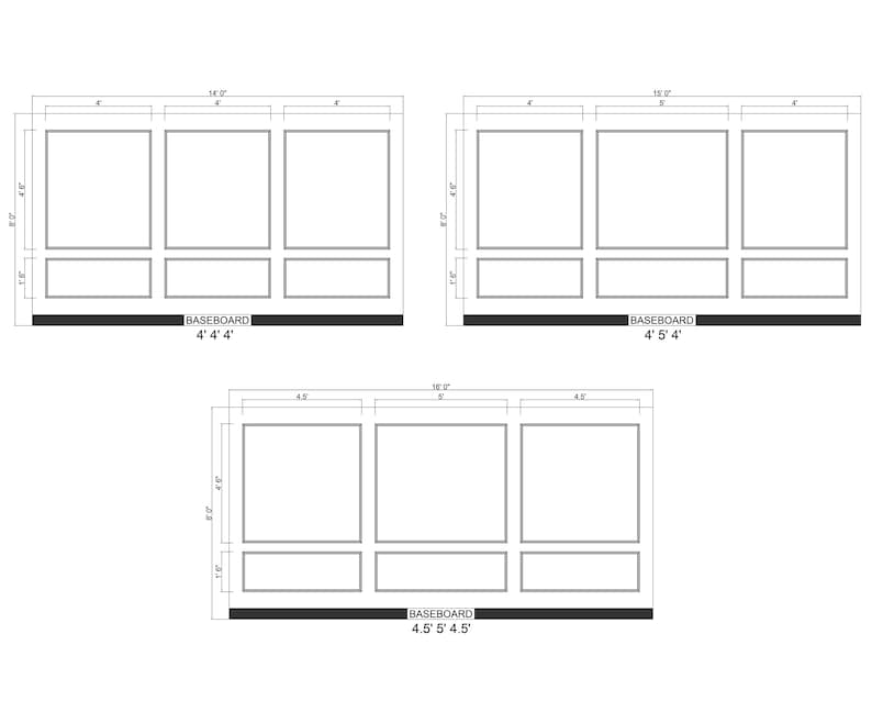 Rectangular Wall Molding Kit – Full Set of Precut Polystyrene Trim ...
