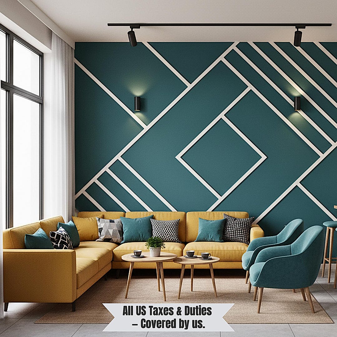 Diagonal Diamond Wall Trim Kit or Blueprint | Contemporary Polystyrene ...