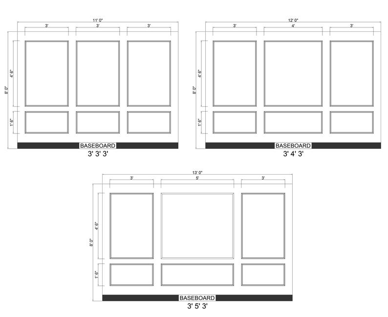 Rectangular Wall Molding Kit – Full Set of Precut Polystyrene Trim ...