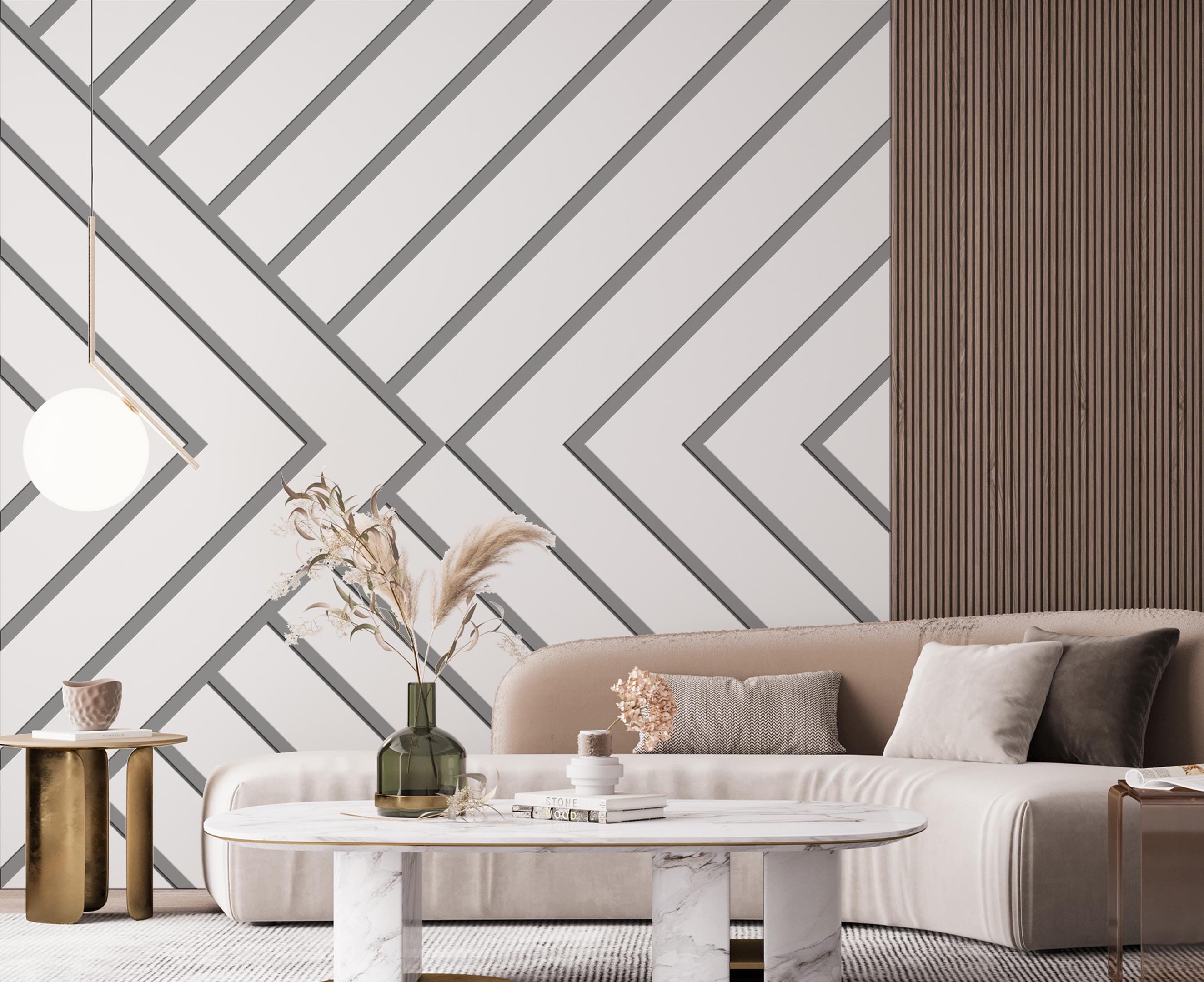 Angled Geometric Wall Molding Kit or Digital Blueprint | Custom Wall ...