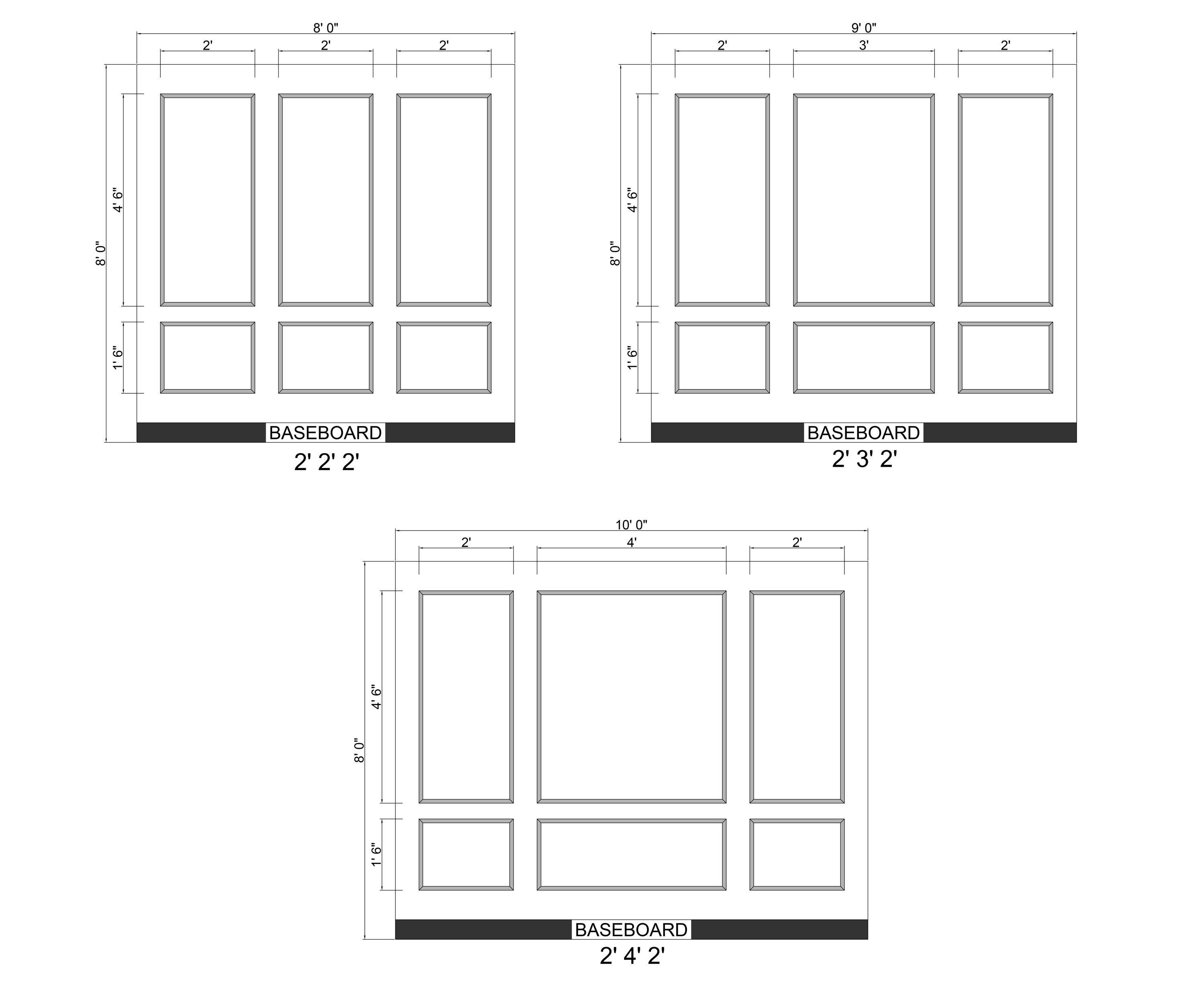 Rectangular Wall Molding Kit – Full Set of Precut Polystyrene Trim ...